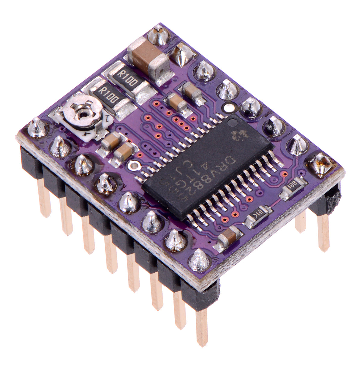DRV8825 Stepper Motor Driver Carrier, High Current (Bulk, Header Pins ...