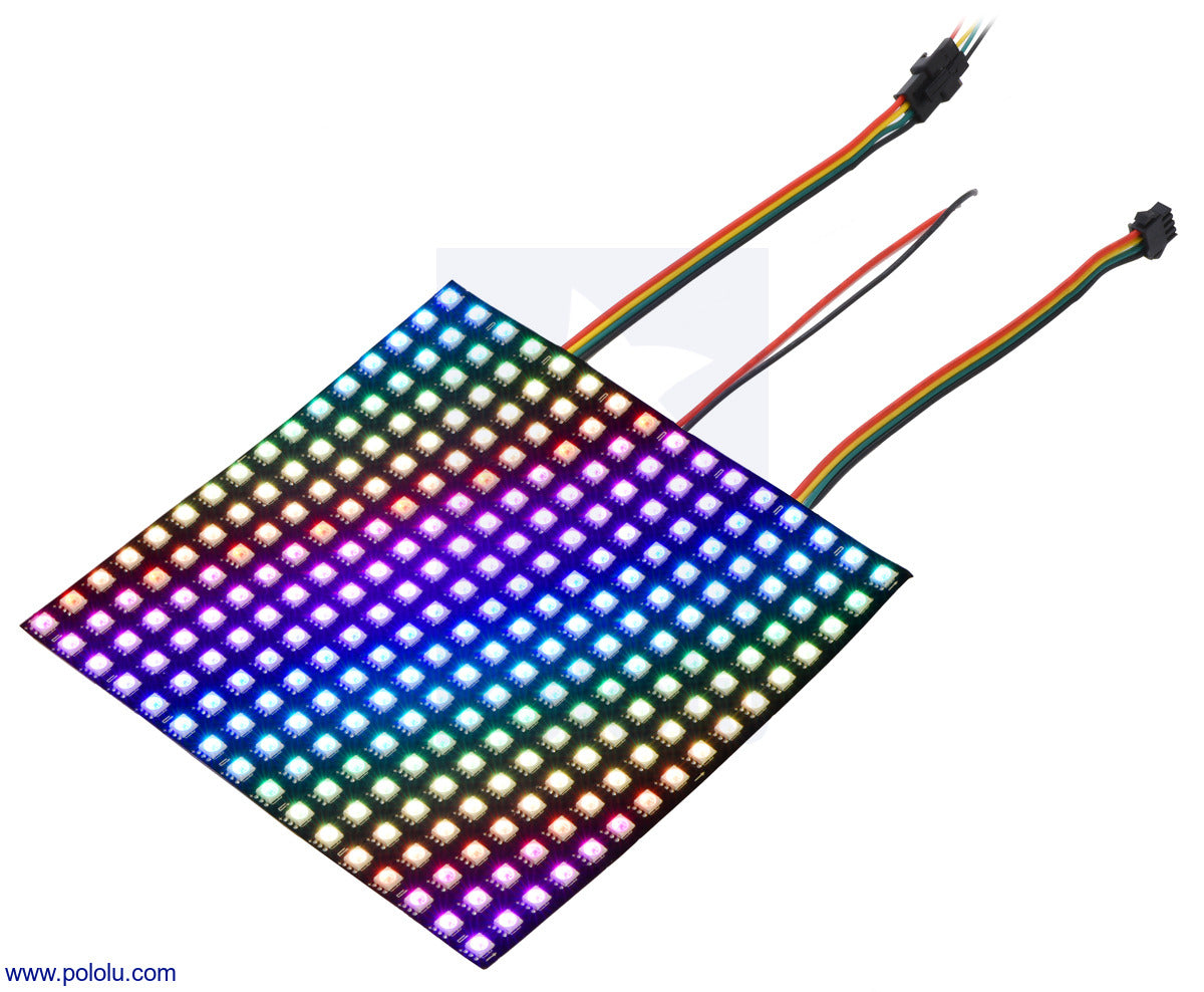 Addressable RGB 16x16-LED Flexible Panel, 5V, 10mm Grid (SK9822 ...