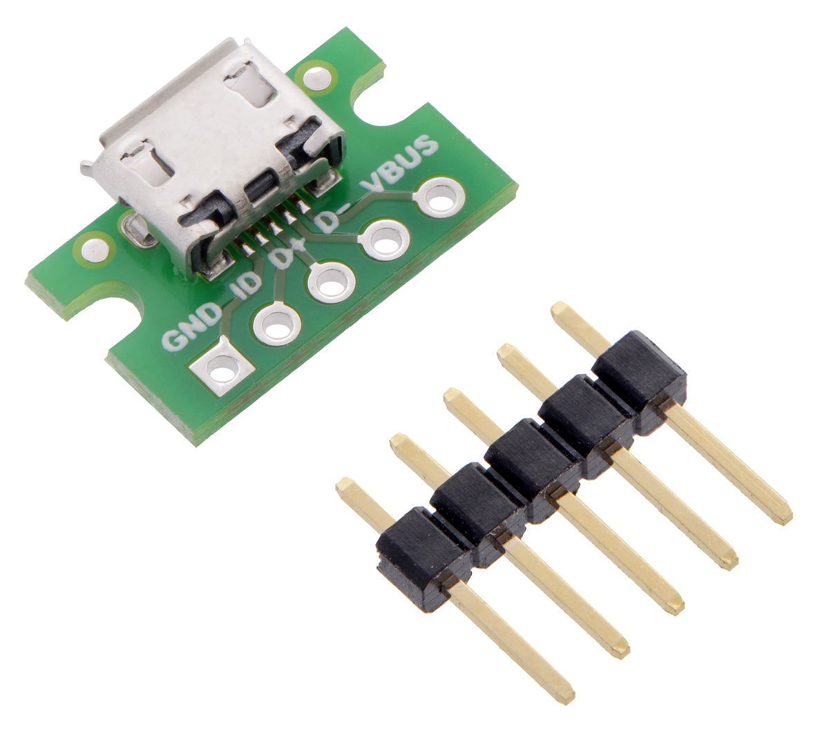 USB Micro-B Connector Breakout Board — Robot Italy