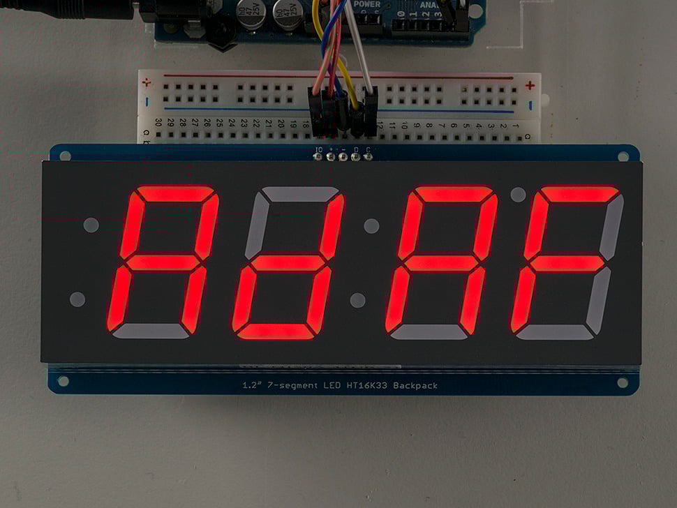 Adafruit 1 2 4 Digit 7 Segment Display W I2c Backpack Red — Robot Italy