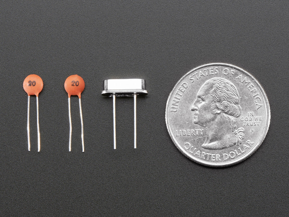 12 MHz Crystal + 20pF capacitors — Robot Italy