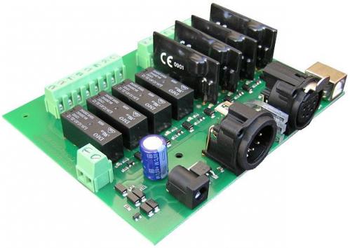 DMX-USB-RX-RLY8 Relay Output Module 4 Relays 4 Dimmer — Robot Italy