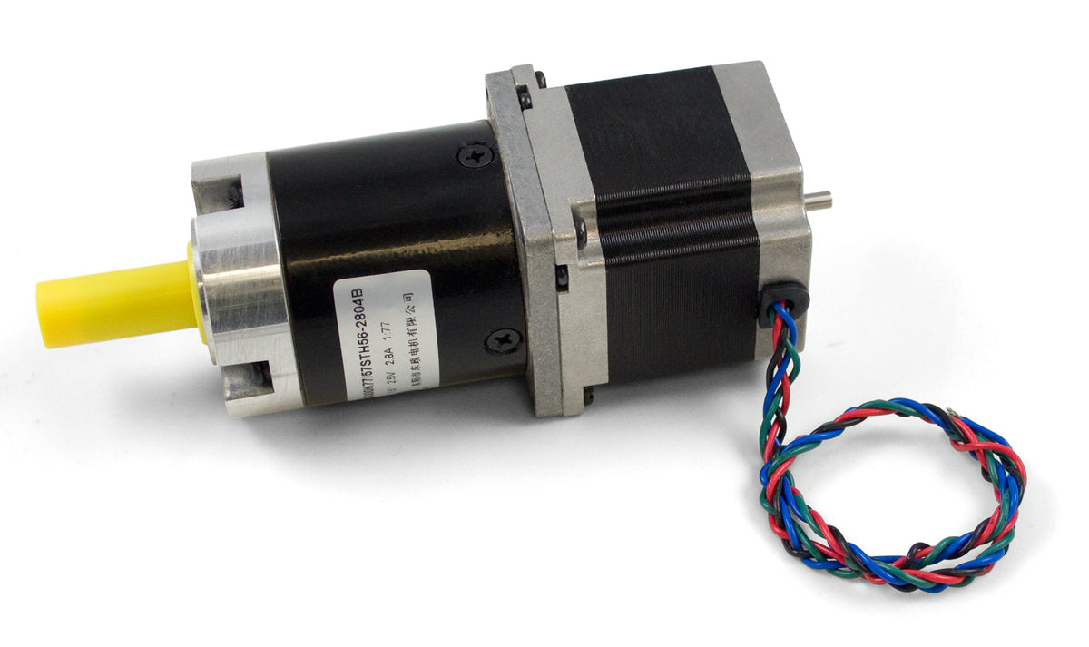 3334 - 57STH56 NEMA-23 Bipolar Stepper with 77:1 Gearbox — Robot Italy