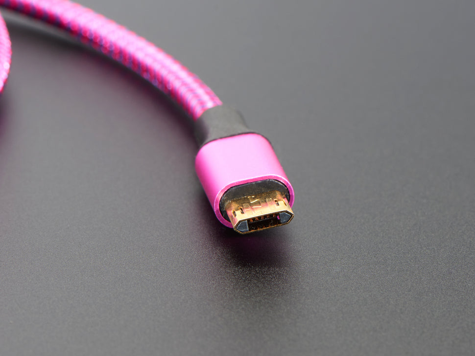 Fully Reversible Pink/Purple USB A to micro B Cable - 1m long — Robot Italy