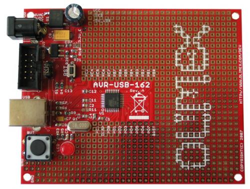 AVR-USB-162 AVR USB AT90USB162 MICROCONTROLLER PROTOBOARD — Robot Italy