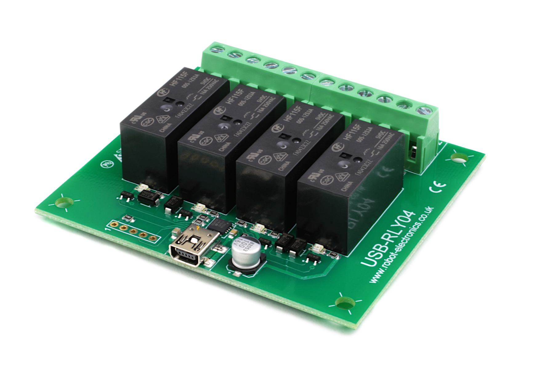 USB-RLY04 - 4 x 16A USB relay — Robot Italy