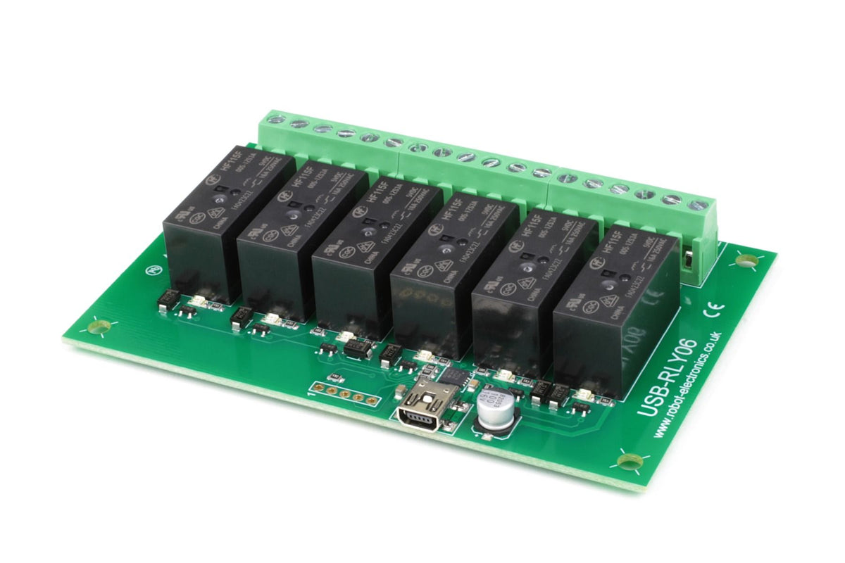 USB-RLY06 - 6 x 16A USB relay — Robot Italy