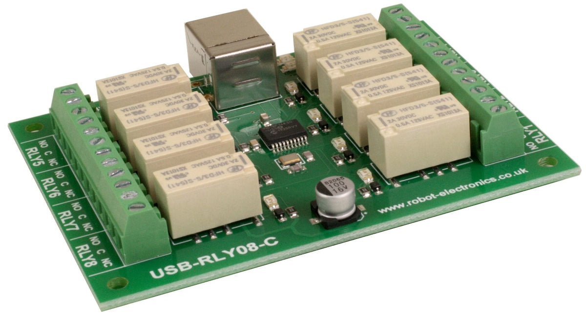 USB-RLY08-C - 8 channel USB relay — Robot Italy